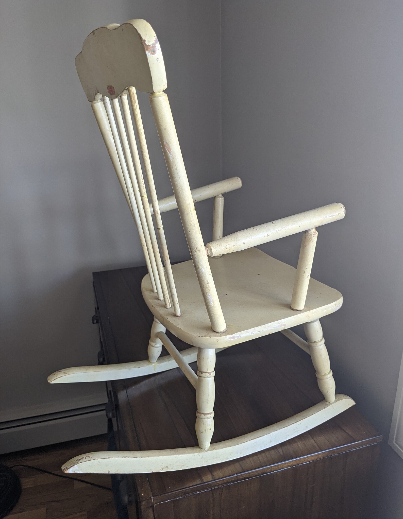 Vintage Oak Hill Child's Rocking Chair Wood Painted Pale | Etsy