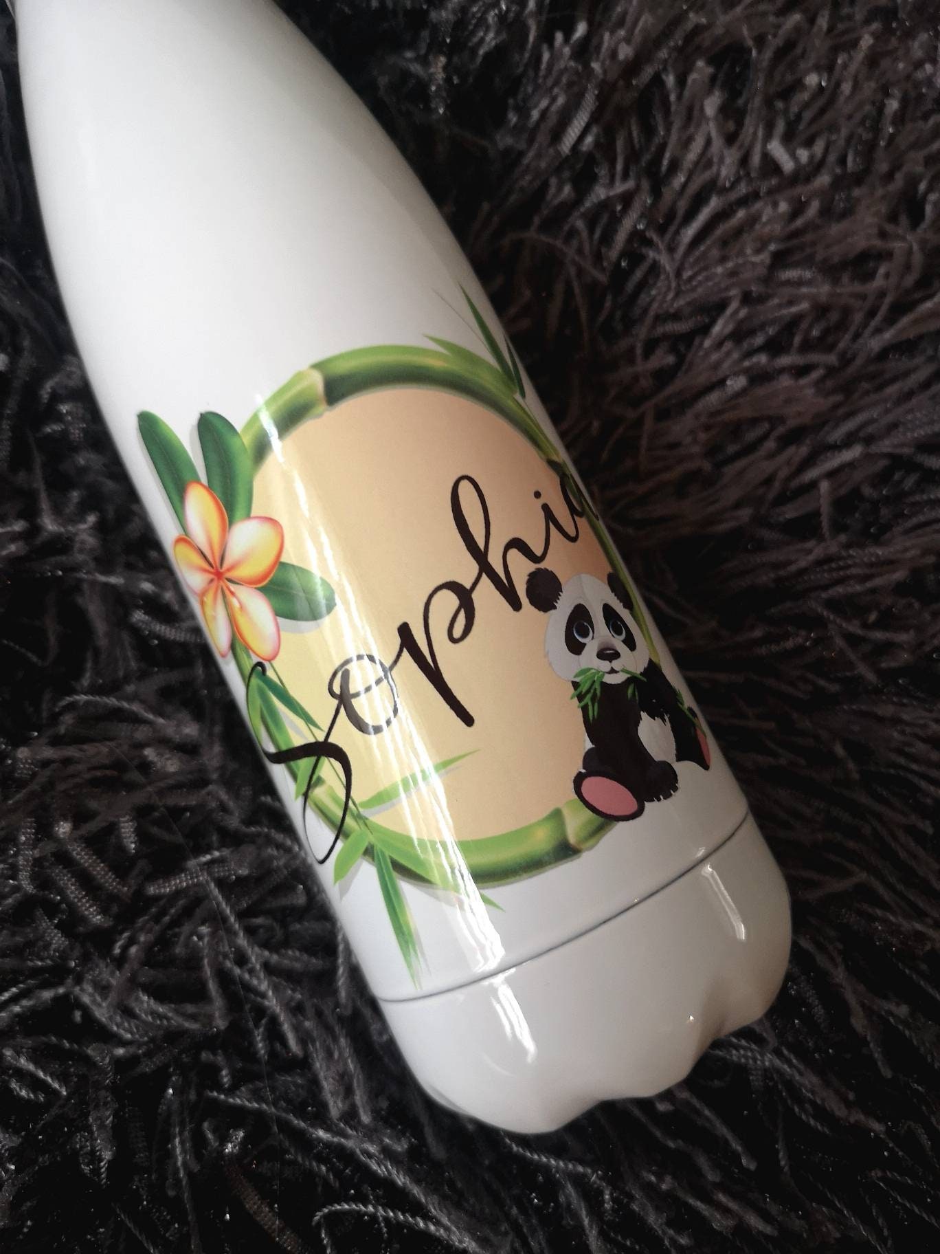 Personalised panda drinks bottle double walled hot and cold | Etsy