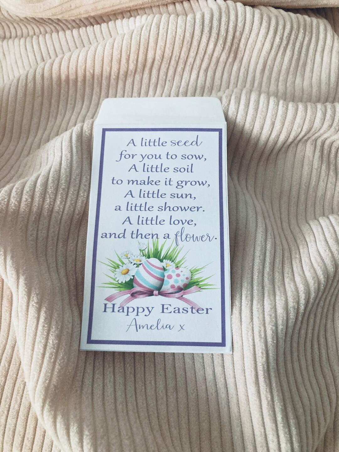 Personalised Easter Wild Seeds, Easter Chick, Easter Egg, Easter Bunny ...