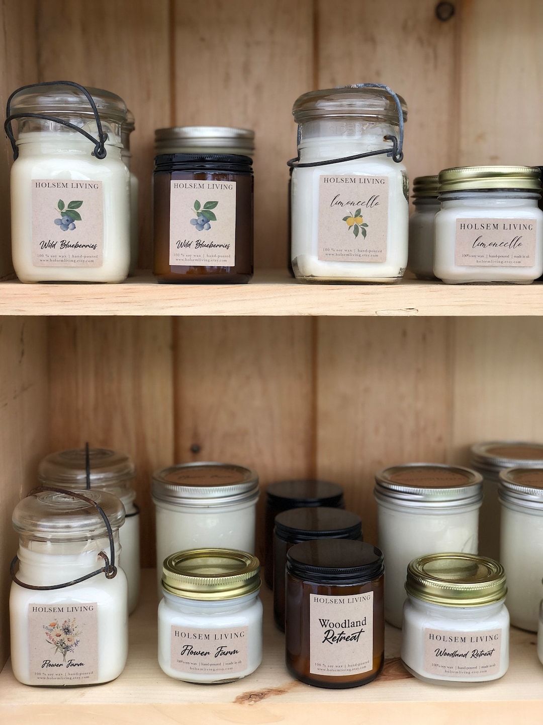 100% Soy Wax Candle | Rustic Farmhouse Mason Jars | Hand Poured Made in ...