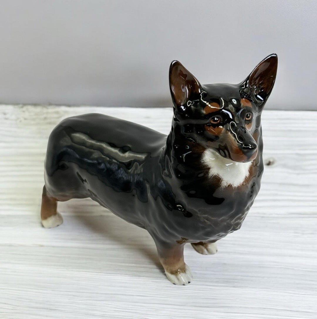 Rare Beswick Pembroke Welsh Corgi “black Prince” #12999A Porcelain ...