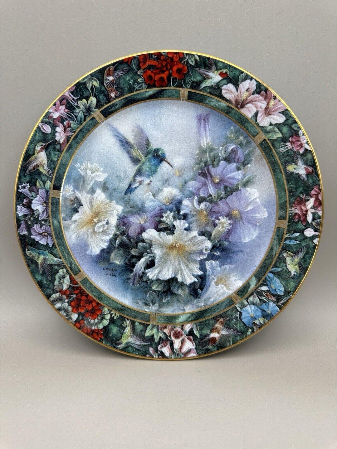 1992 Lena Lui the Broad Billed Hummingbird Plate 8 W.L. George Vintage ...