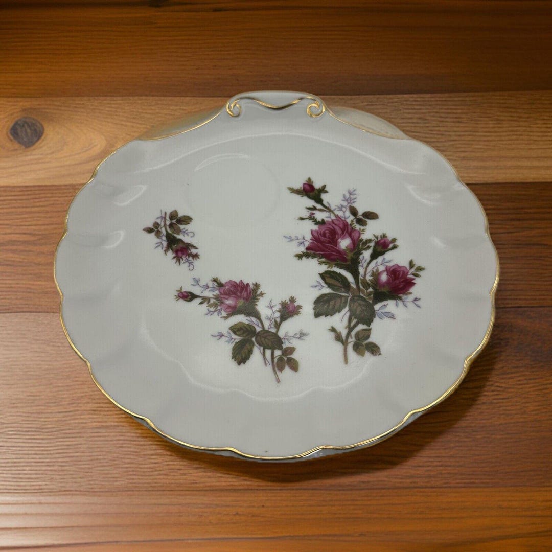 Vintage MOSS ROSE by Green China 8" Hand Painted Tea/snack Plate Japan ...