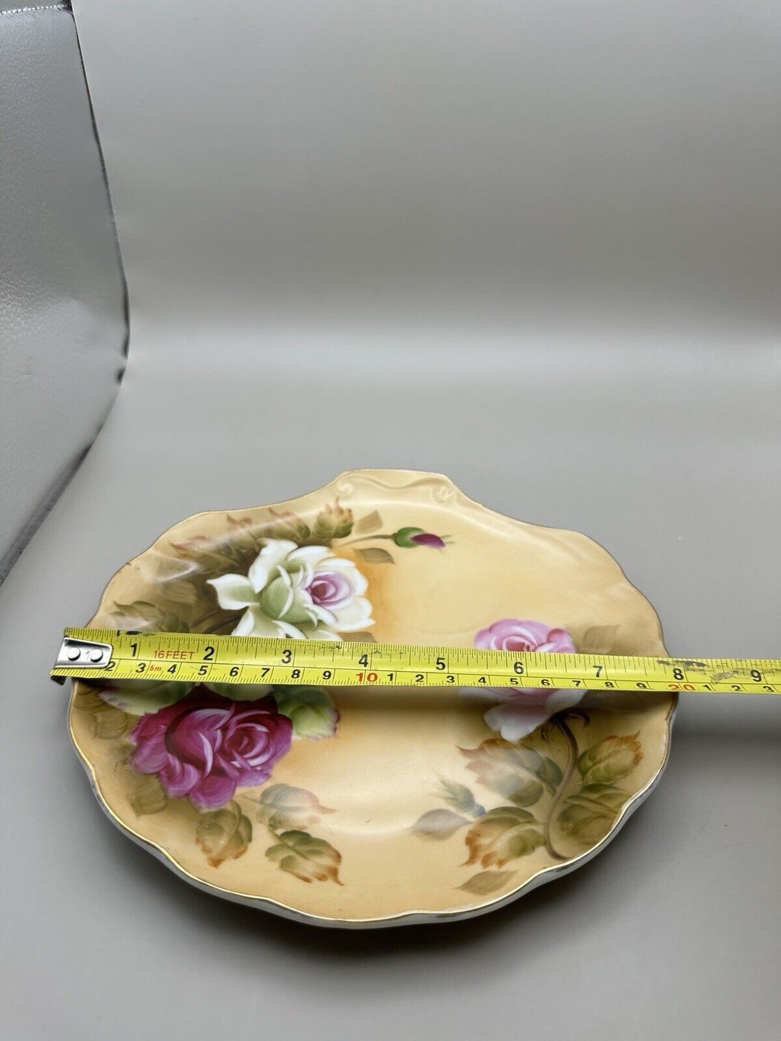 Vintage Lefton NE1864 Hand Painted Roses Snack Plate and Tea Cup 1950's ...