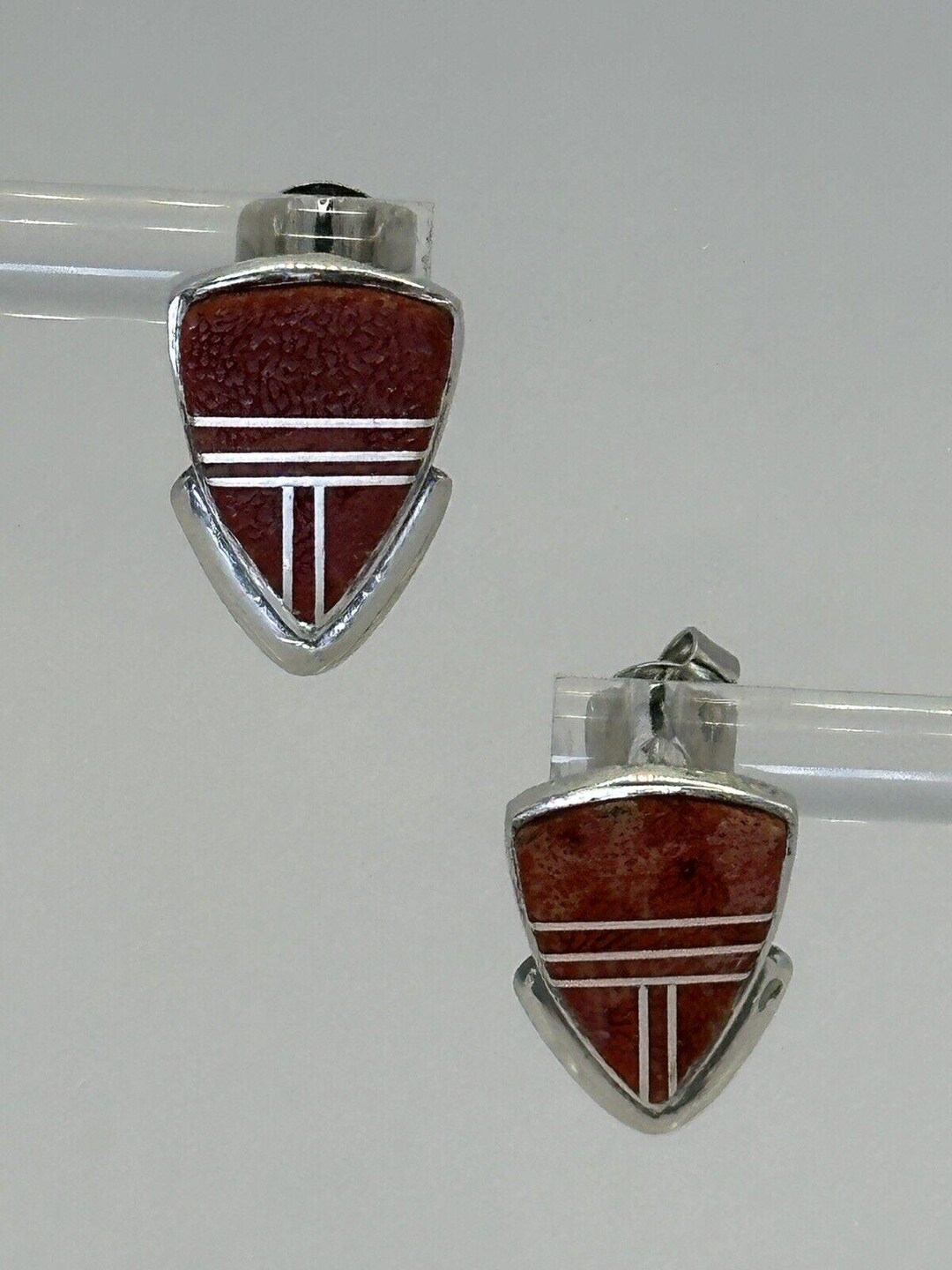 Vintage SS Native American Arrowhead Shaped Earrings Spiny Oyster Opal ...