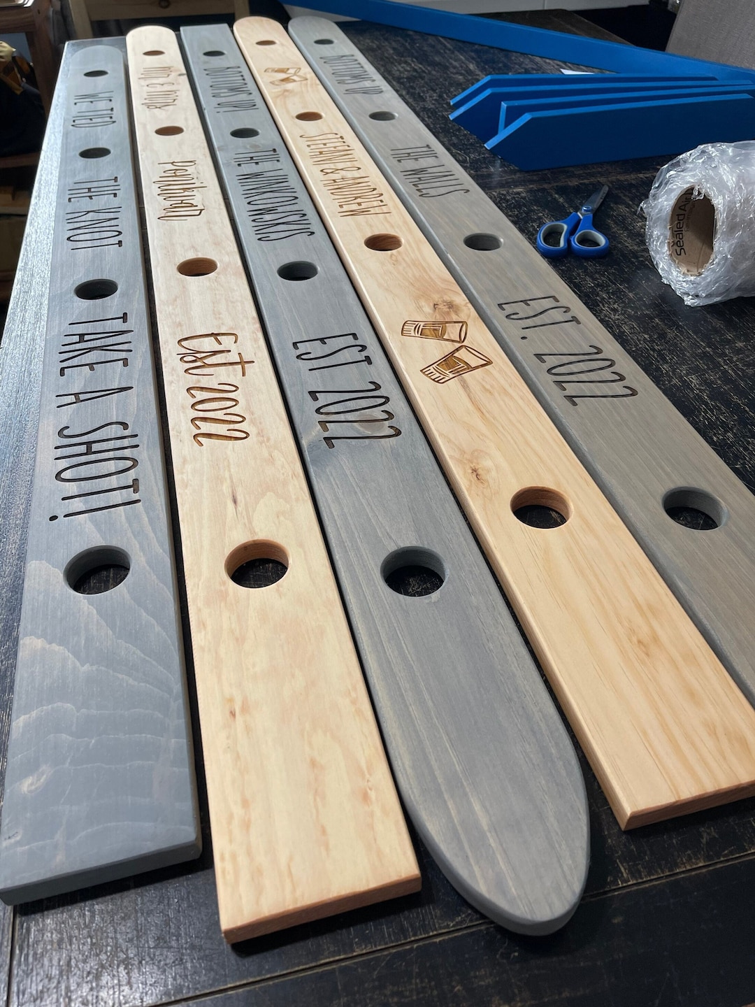 Shot Board, 4 Person Ski, Wedding Shot Board, Ski Shots, Ski Board for ...