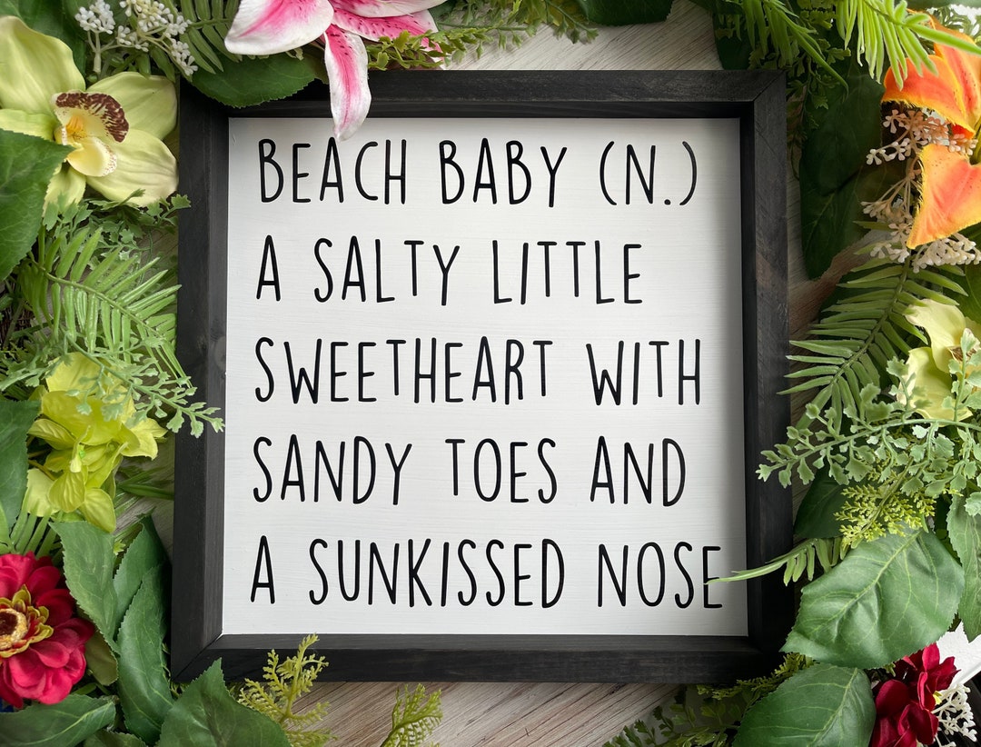 Beach Baby, Home Decor, Square Box Sign, Rustic, Family, Children ...