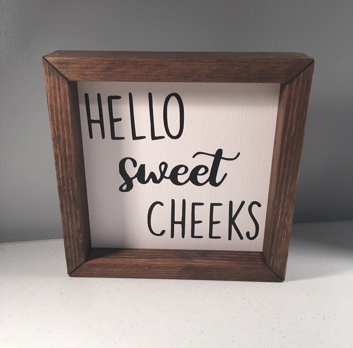 Hello Sweet Cheeks, Bathroom Sign, Hello Sign, Wedding Gift, Shower ...
