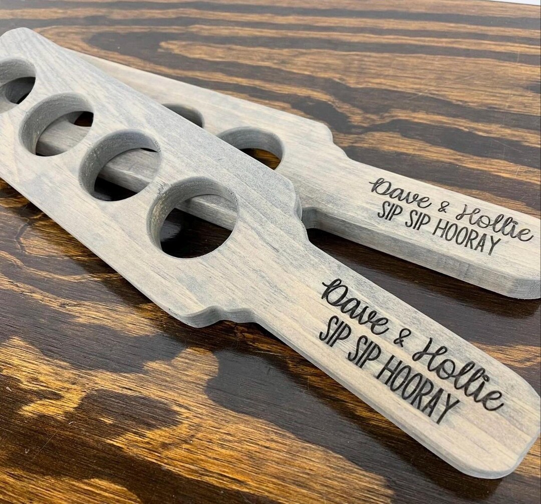 Beer or Cider Tasting Paddle, 1 Paddle, 4 Tasting Glasses, Custom ...