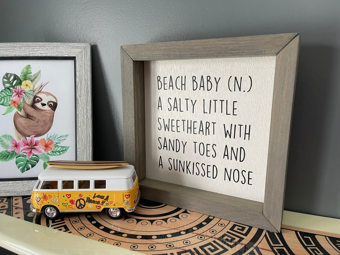 Beach Baby, Home Decor, Square Box Sign, Rustic, Family, Children ...