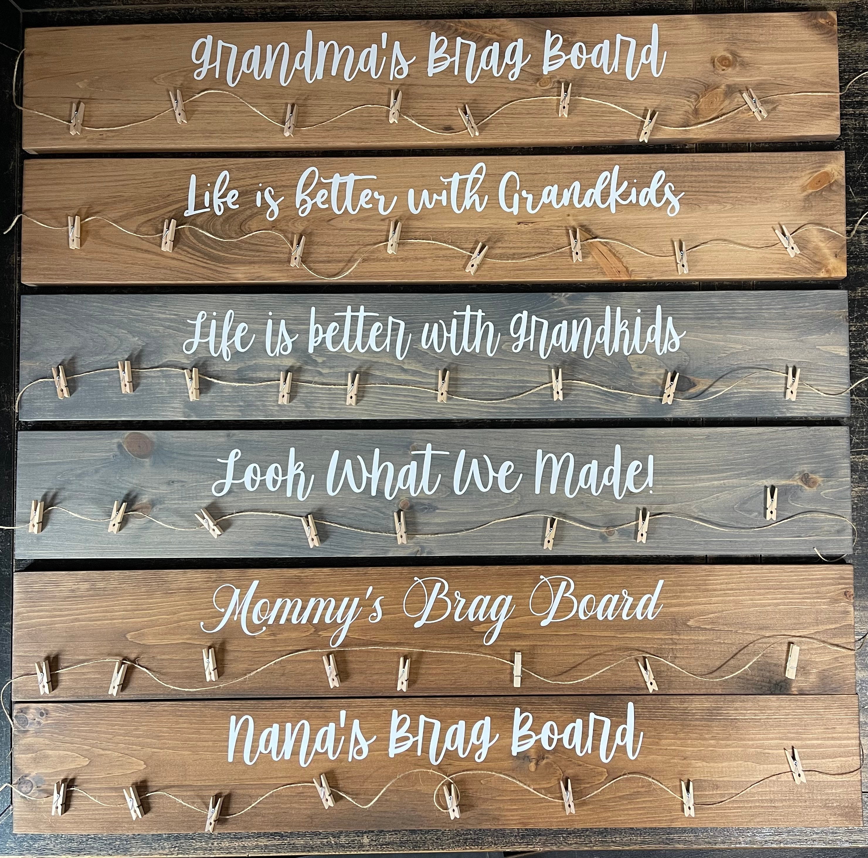 Nana’s Brag Board, Look What We Made, Grandparent Gift, Art Work ...