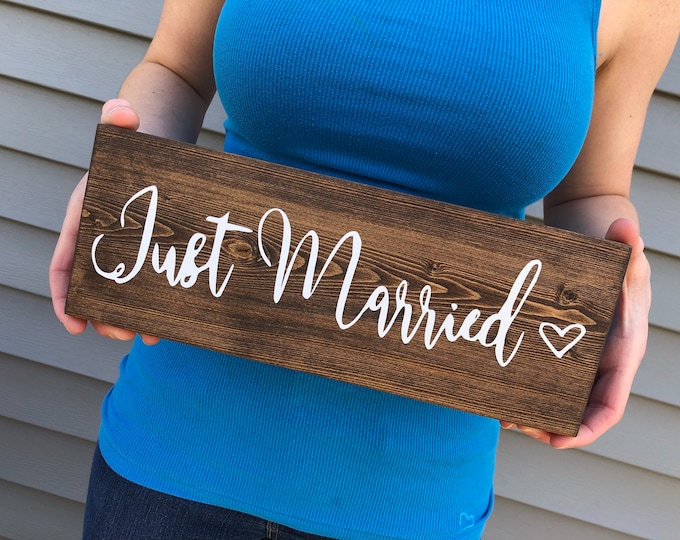 Just Married Sign-wedding Just Married Sign-rustic Just Married Sign ...