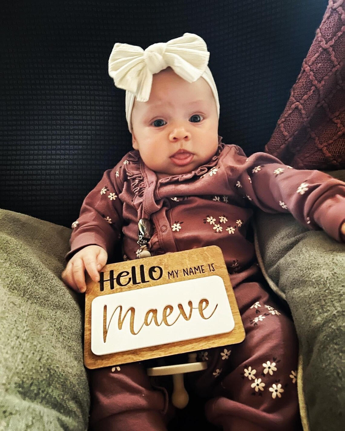 Hello My Name Is, Baby Name Tag, Announcement Sign, Birth Reveal, Baby ...