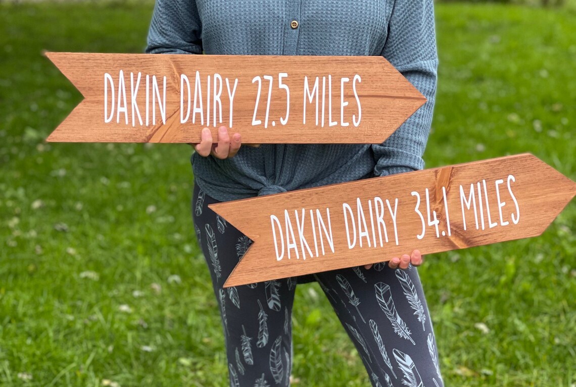 XL Directional Arrows, Custom Travel Sign, 4.5", 5.5", 6", Personalized ...