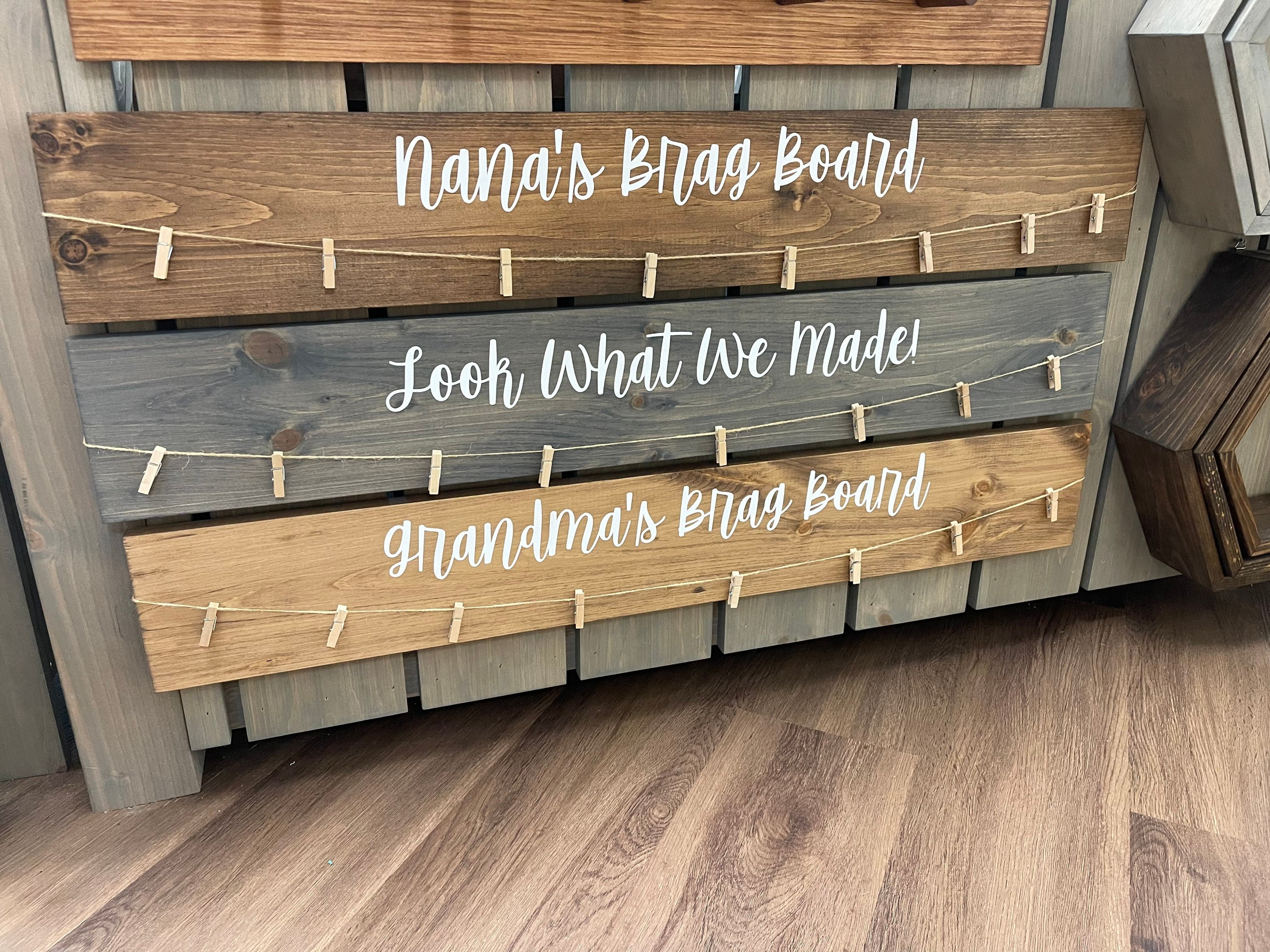 Nana’s Brag Board, Look What We Made, Grandparent Gift, Art Work ...