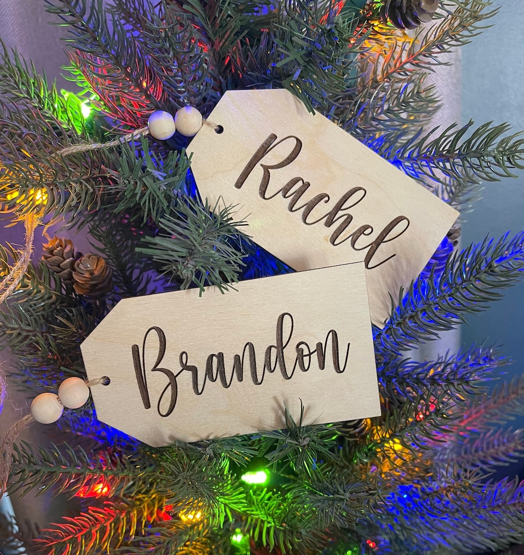 Engraved Stocking Name Tag Laser Cut Laser Engraved Tag - Etsy