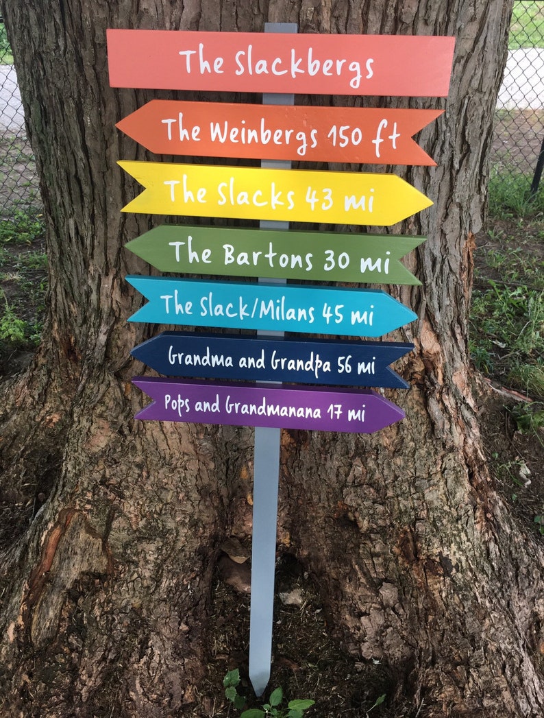 9+ Directional Arrows With Stake, Custom Travel Signs, Personalized ...