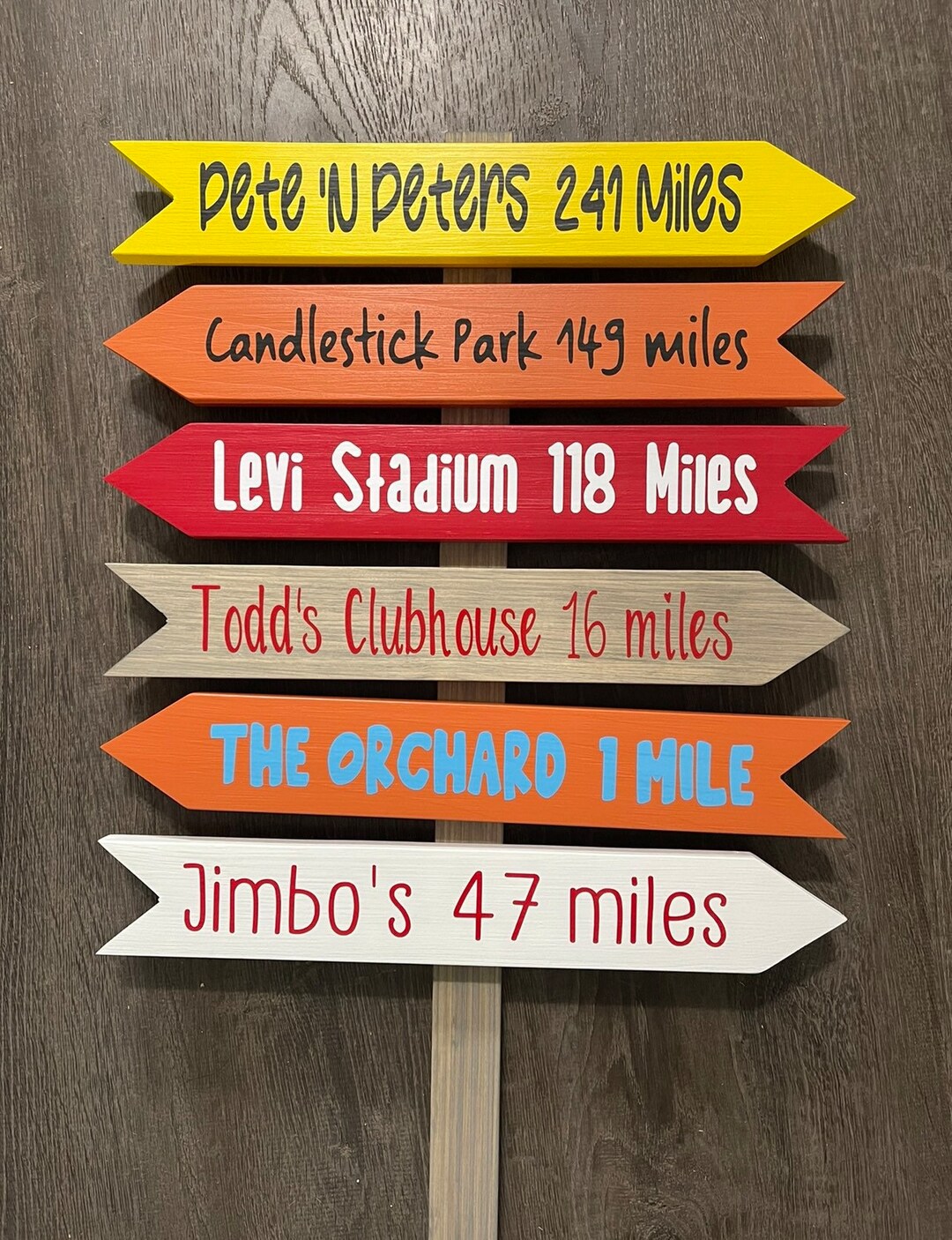 7 Directional Arrows With Stake, Custom Travel Signs, Tiki Bar ...