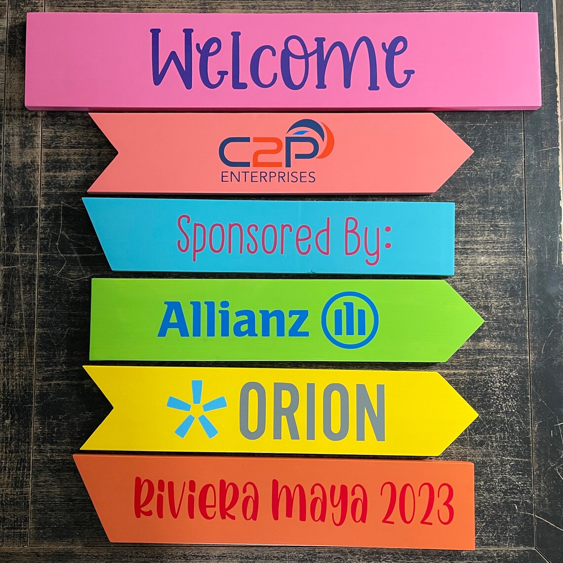 XL Directional Arrows, Custom Travel Sign, 4.5", 5.5", 6", Personalized ...