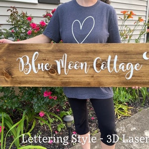 XL Custom Wooden Sign, 32-48" Pergola Sign, 3D or Engraved Welcome Sign ...