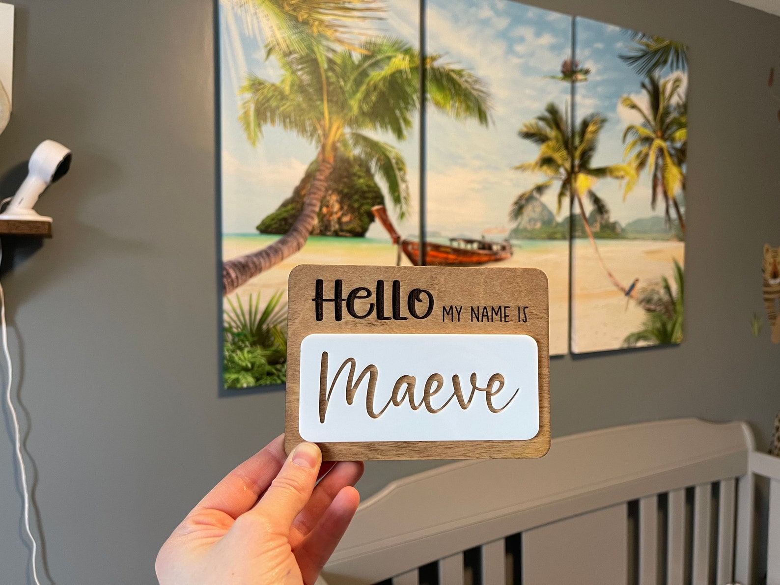 Hello My Name Is, Baby Name Tag, Announcement Sign, Birth Reveal, Baby ...