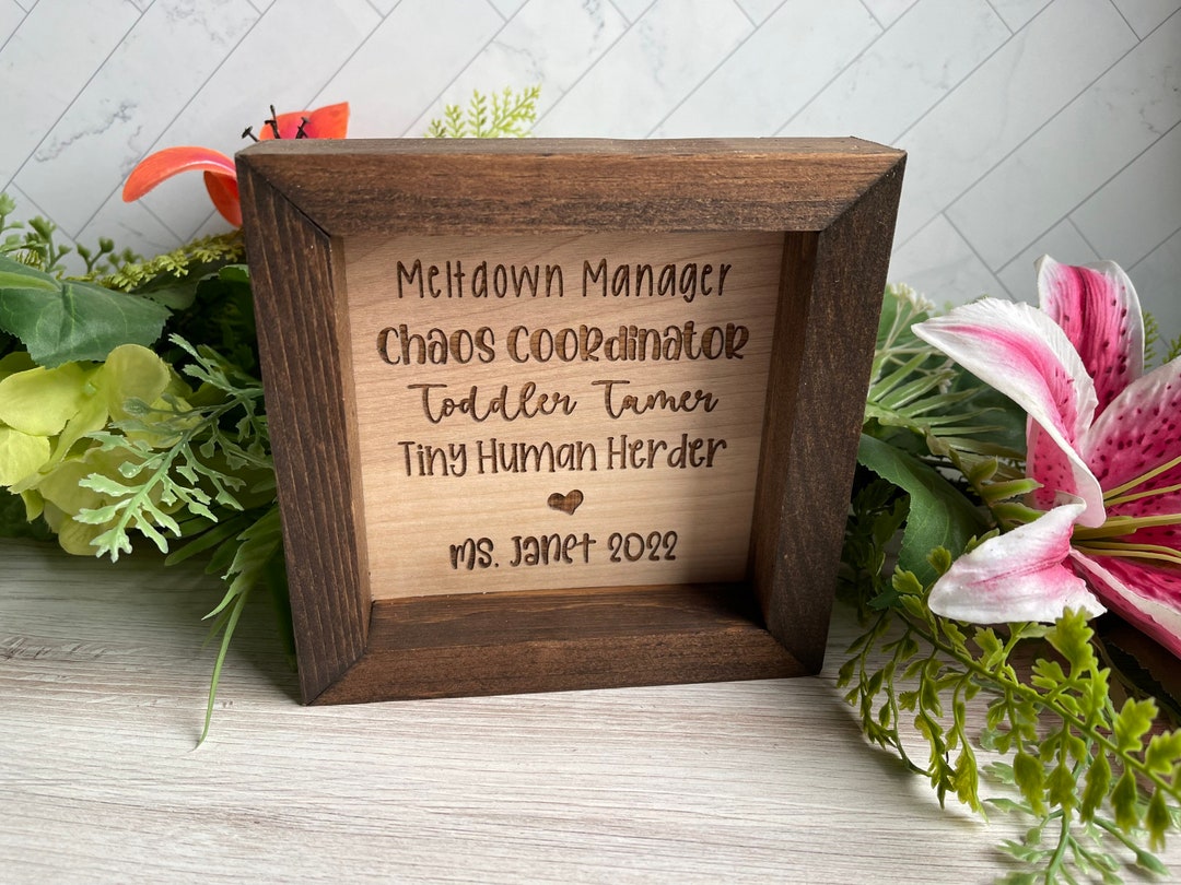 Daycare Provider, Framed Sign, Meltdown Manager, Home, Babysitter ...