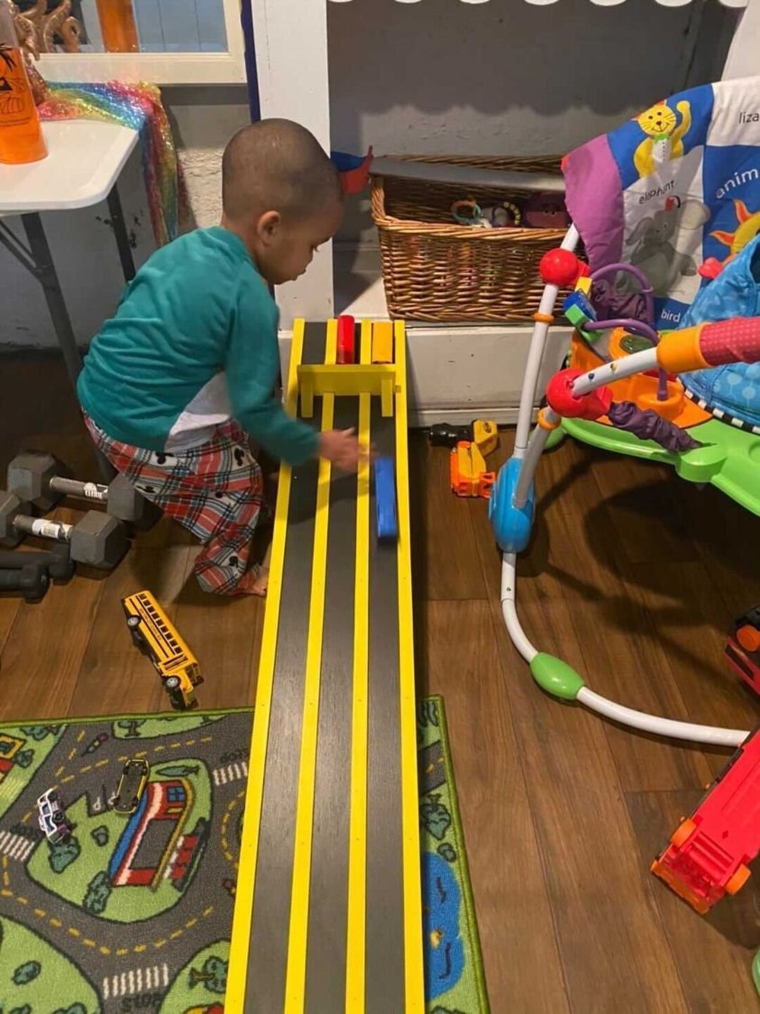 4' Kids Race Car Track, 2 or 3 Lane Road, 48" Matchbox Wooden Ramp, Hot ...