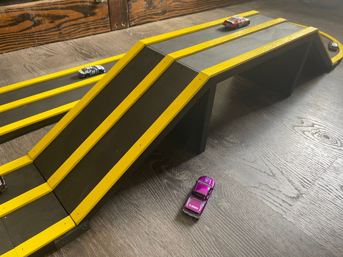 Kids 2 Lane Loop Track Wood Race Car Track Road Hot Wheels - Etsy