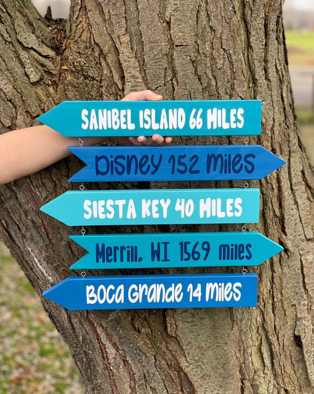 Linked Directional Arrows, 2.5x16 Inch Custom Travel Signs, Tiki Bar ...