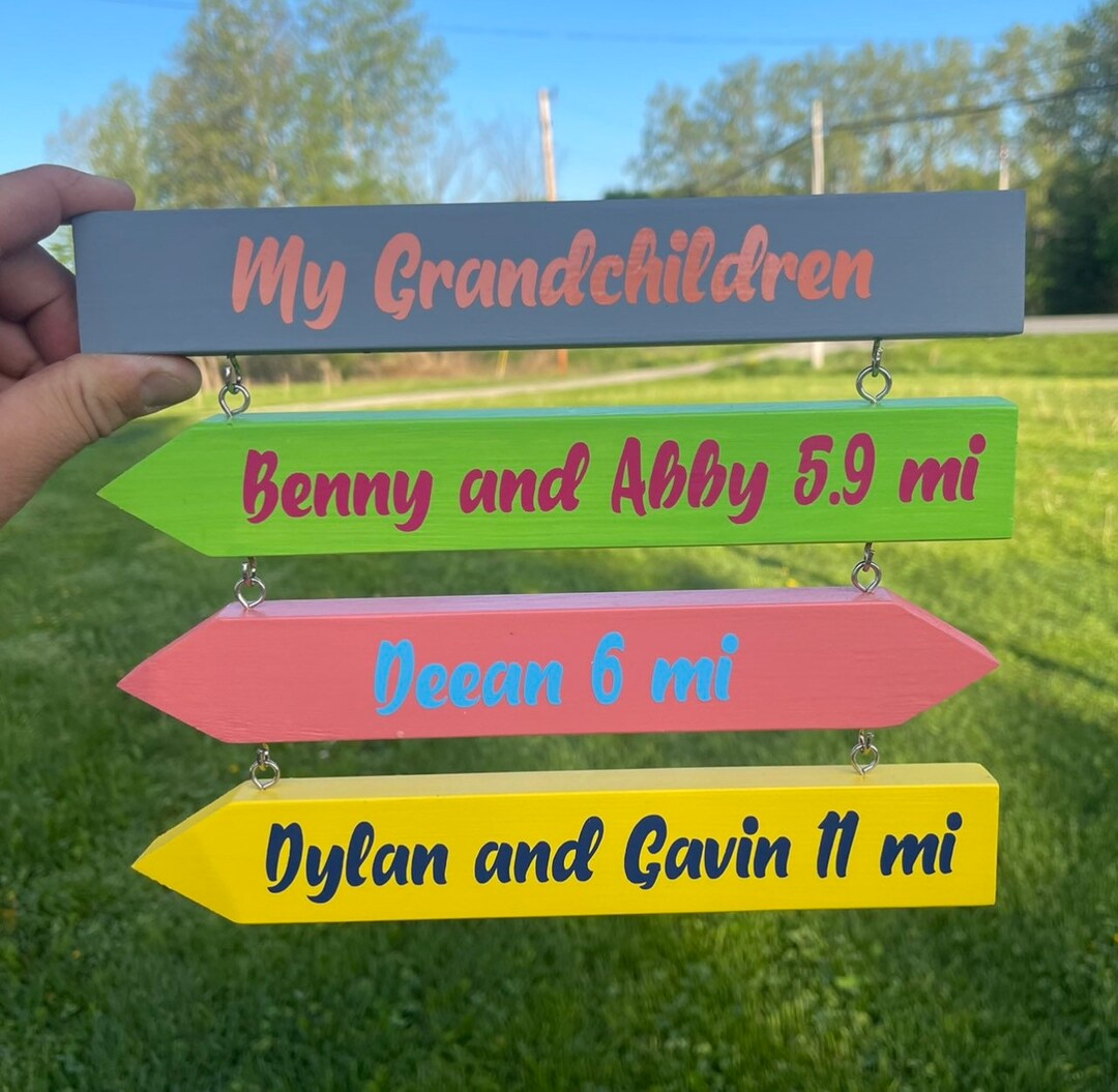 Linked Mini Directional Arrows, 1.5x10 Inch Custom Travel Signs, Tiki ...