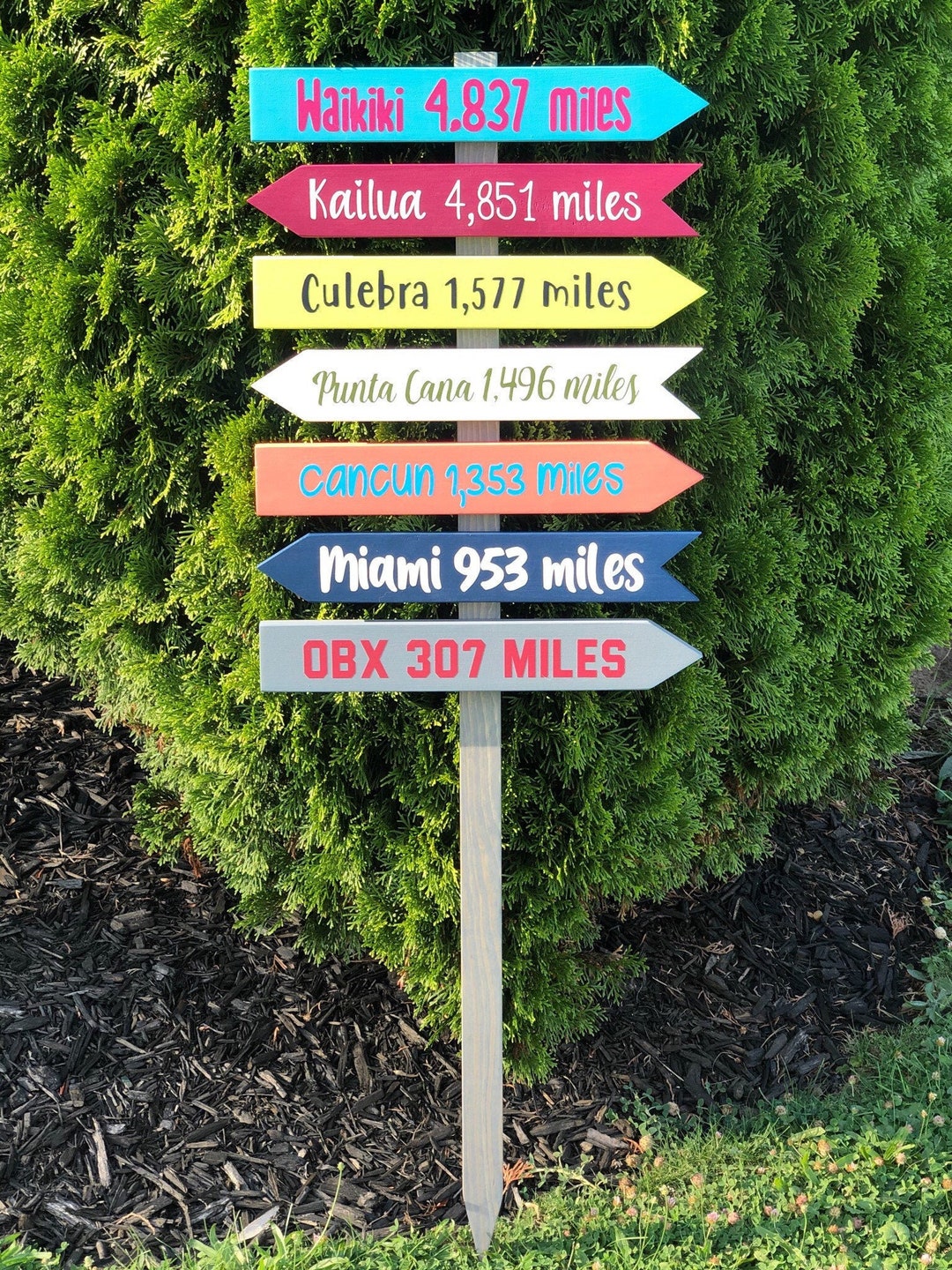 9+ Directional Arrows With Stake, Custom Travel Signs, Tiki Bar Decor ...
