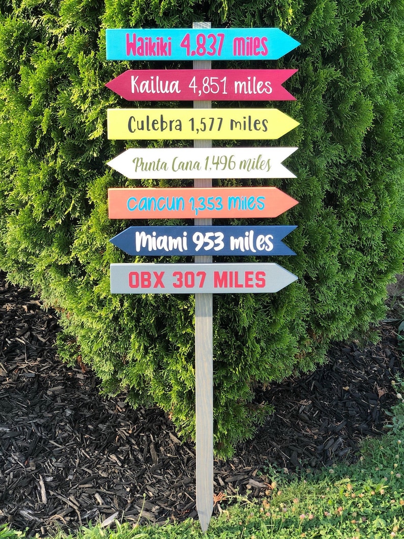 9+ Directional Arrows With Stake, Custom Travel Signs, Personalized ...