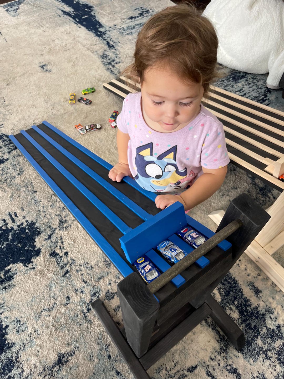 4' Kids Race Car Track + Adjustable Height Stand, 3 or 4 Lanes, 48 ...