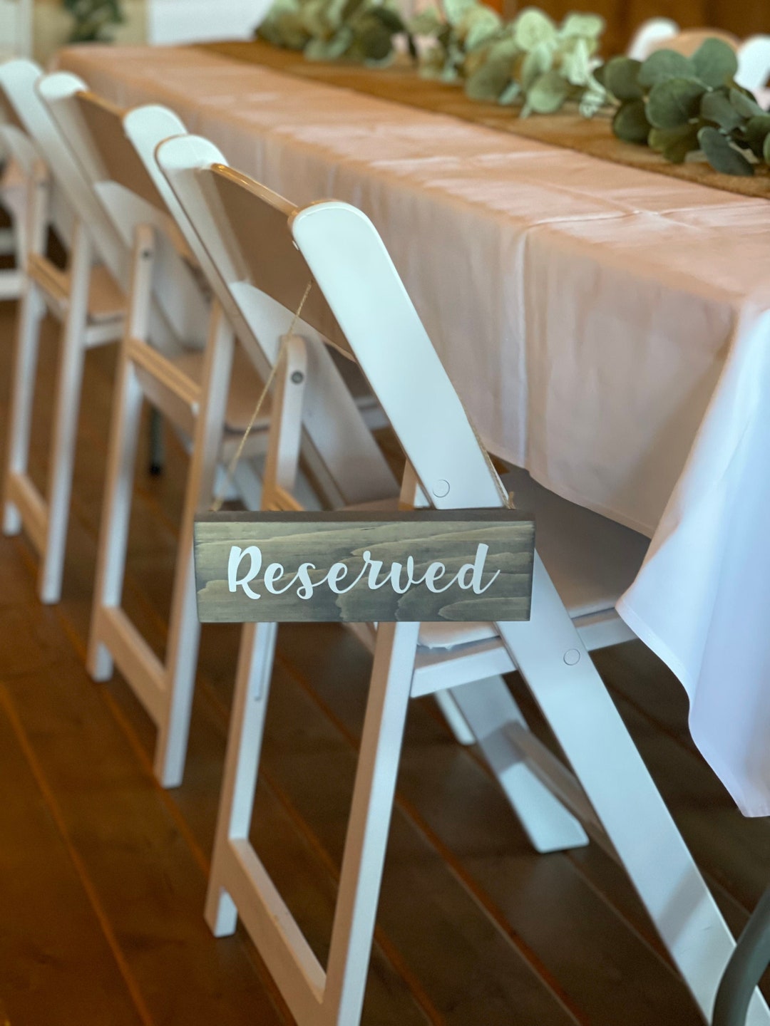 Reserved Seat Sign, Ceremony, Reception, Chair Sign, Hanging, Twine ...