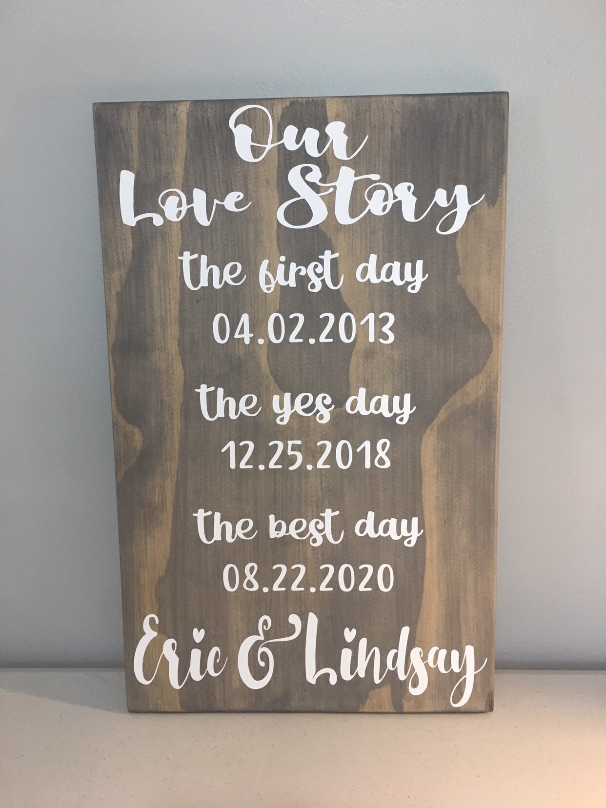 Our Love Story Sign, Wedding Decor, Wedding Sign, First Day Yes Day ...