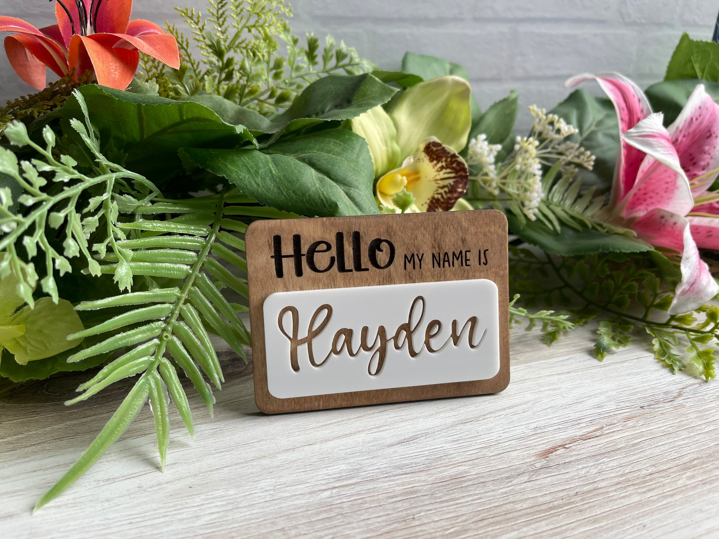 Hello My Name Is, Baby Name Tag, Announcement Sign, Birth Reveal, Baby ...