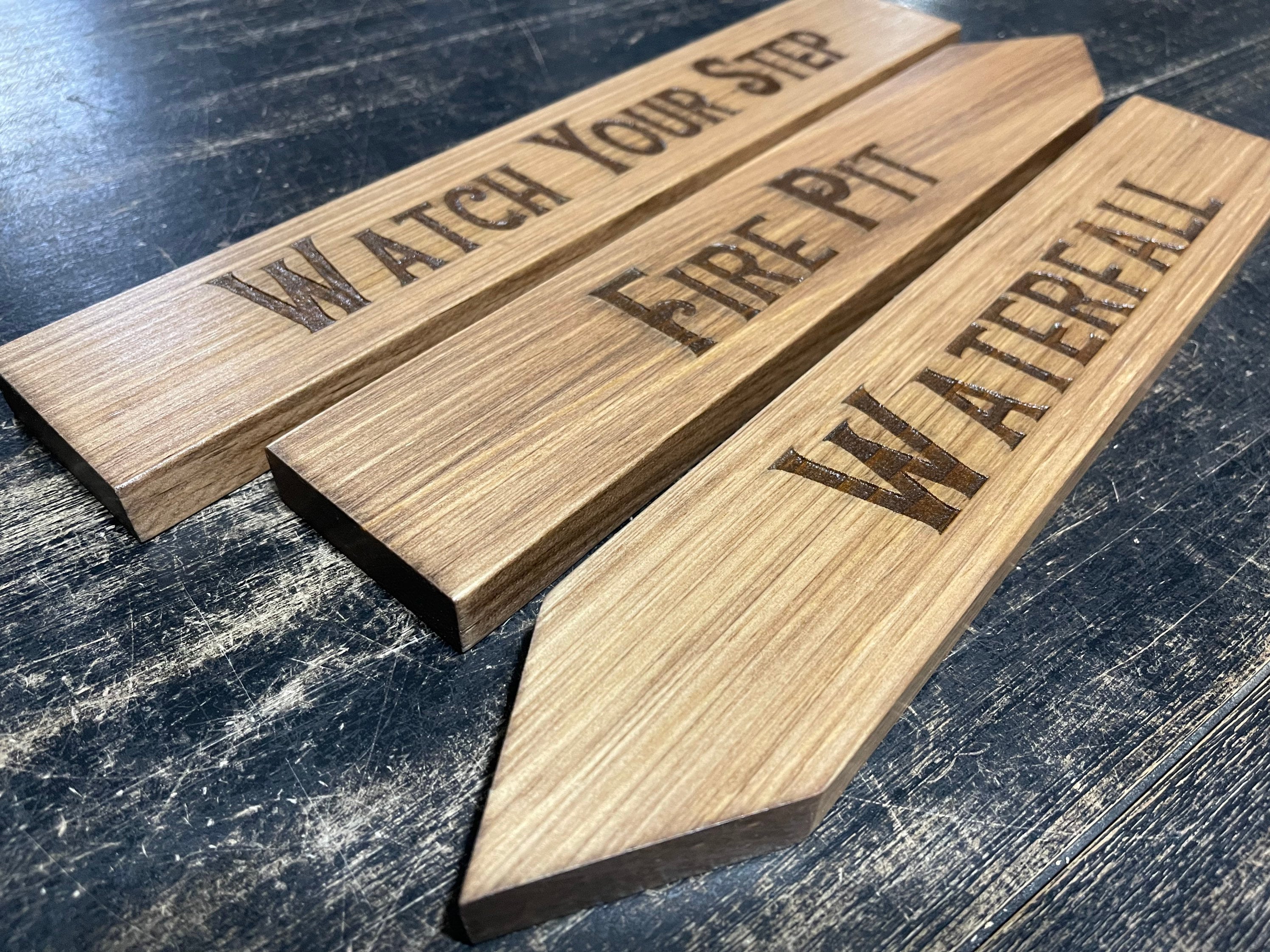 Laser Engraved Directional Arrows, Custom Travel Sign, Tiki Bar Decor ...