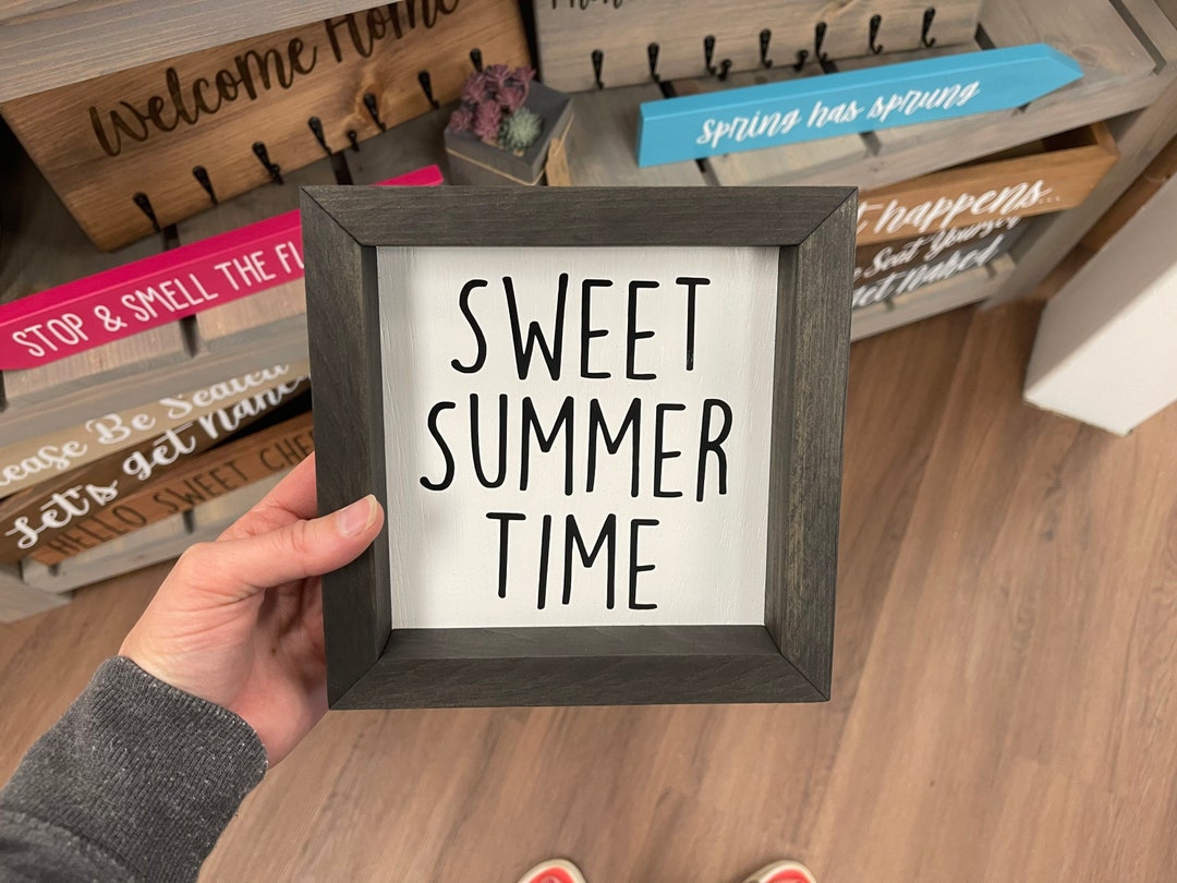 Sweet Summer Time, Square Box Sign, Seasonal, Quote, Home Decor, Gift ...