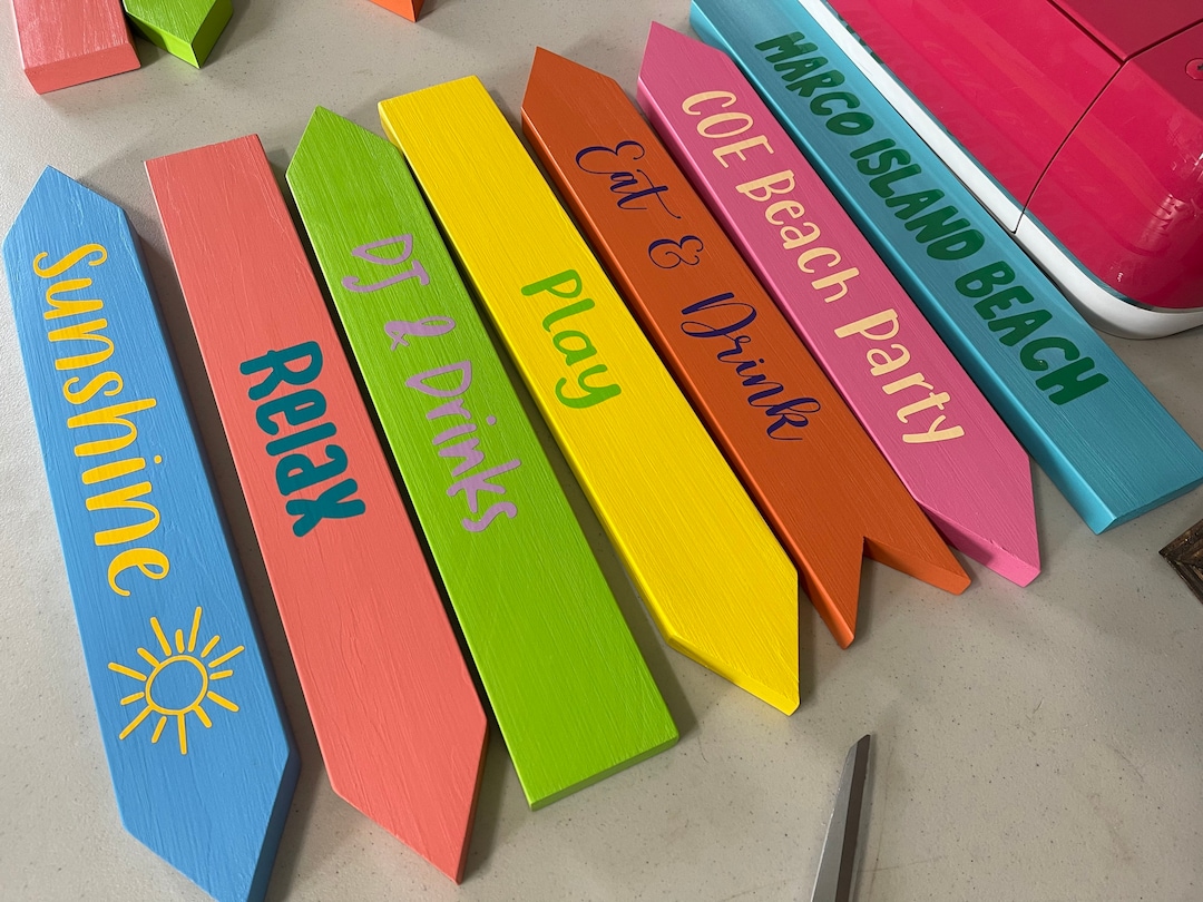 Up to Set of 8, 2.5x16 Inch Directional Arrows, Custom Travel Sign ...