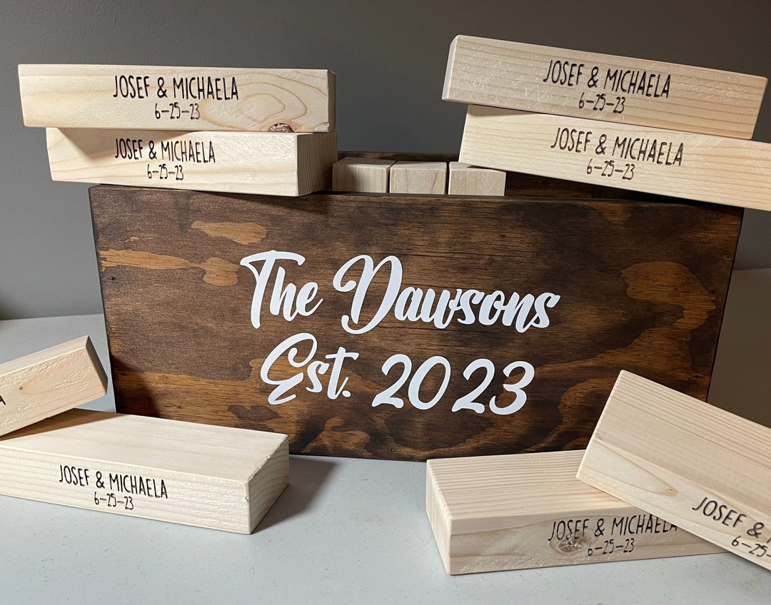 Giant Tumbling Tower, Laser Engraved 1 or 2 Sided Blocks, Stacking Game ...