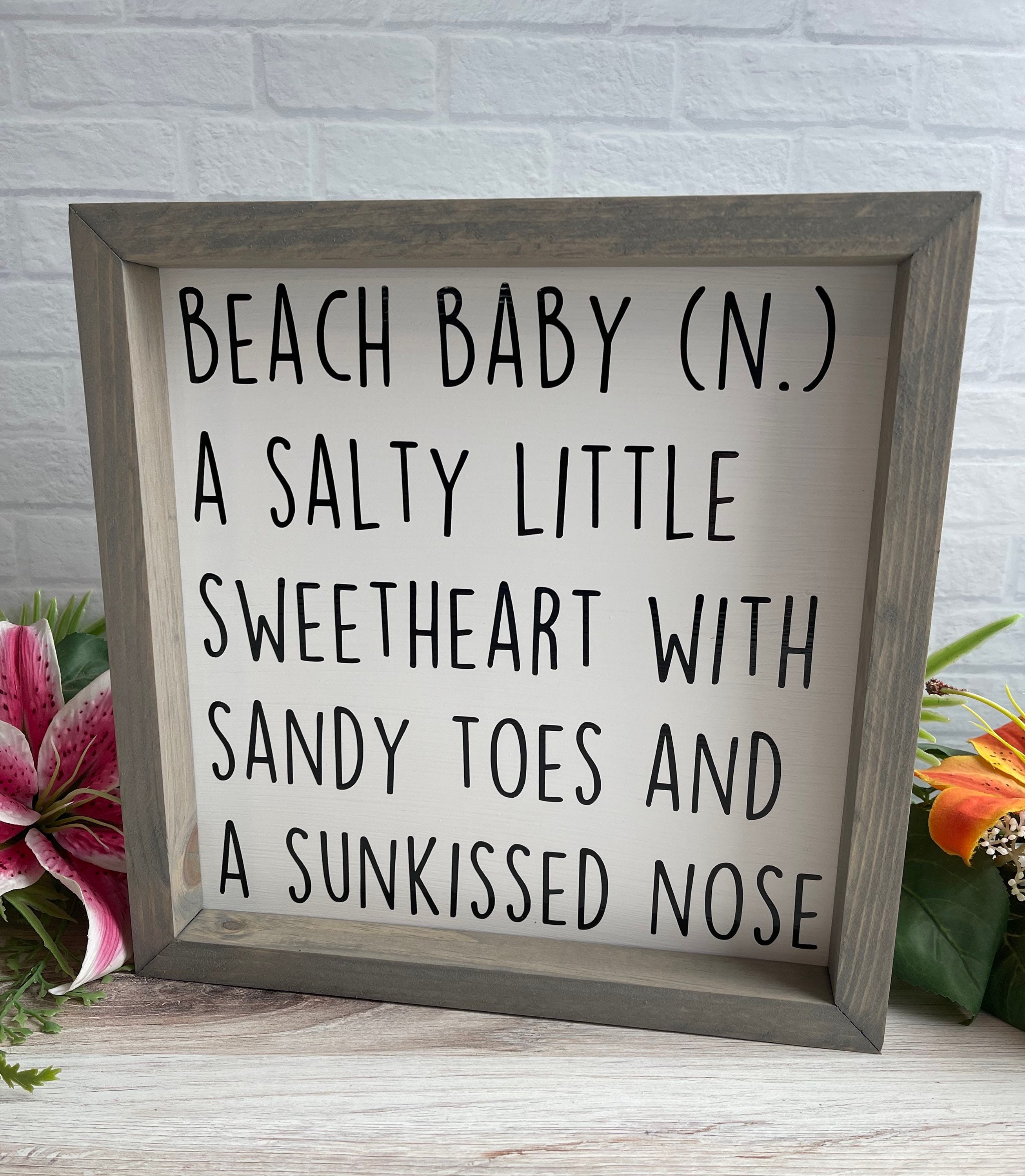 Beach Baby, Home Decor, Square Box Sign, Rustic, Family, Children ...