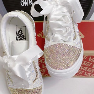Vans Rhinestone Shoes, Custom Vans, Bling Wedding Vans, Wedding Custom ...