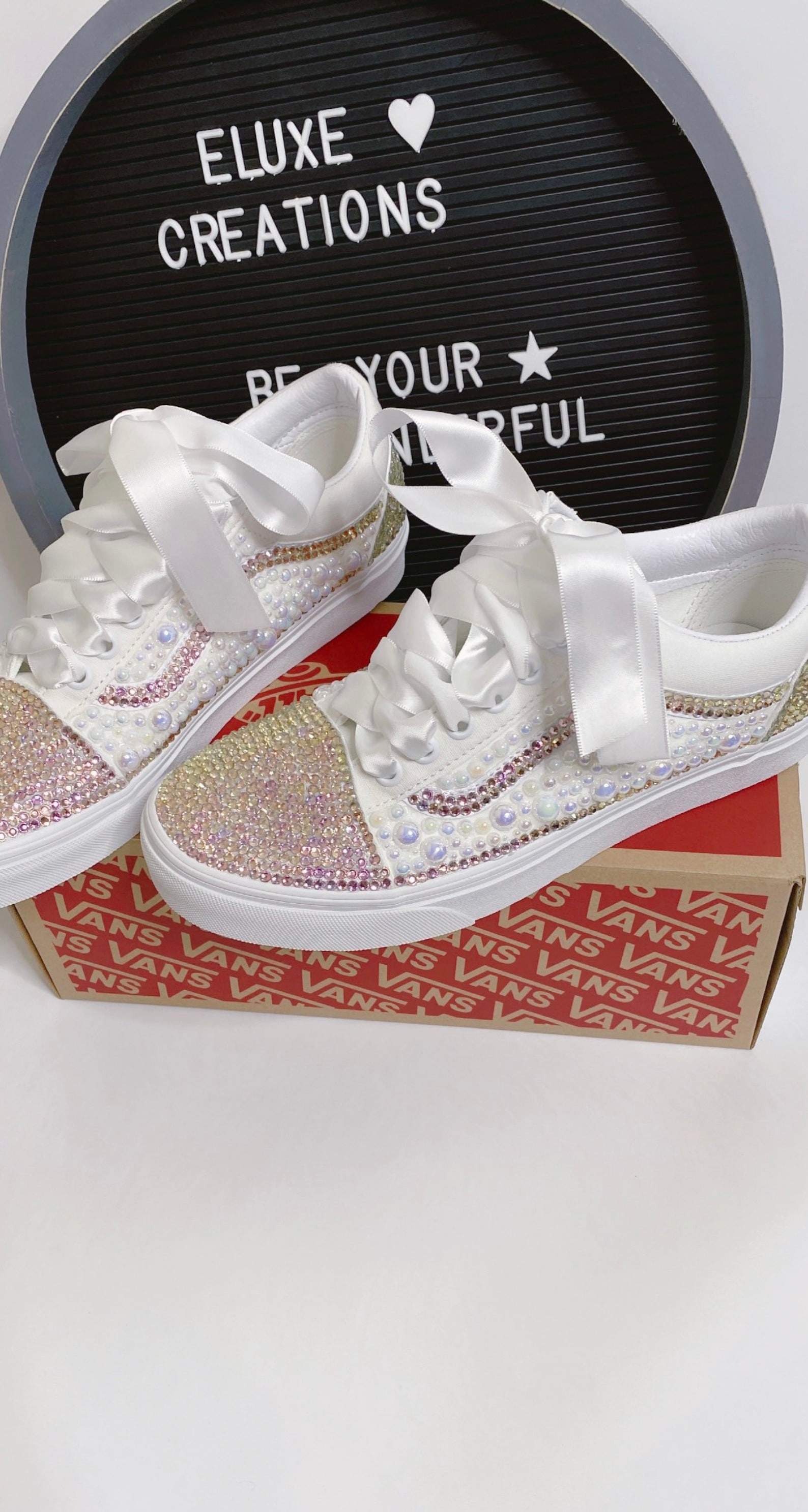 Vans Rhinestone Shoes Custom Vans Bling Wedding Vans - Etsy