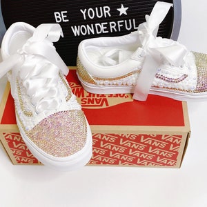Vans Rhinestone Shoes, Custom Vans, Bling Wedding Vans, Wedding Custom ...