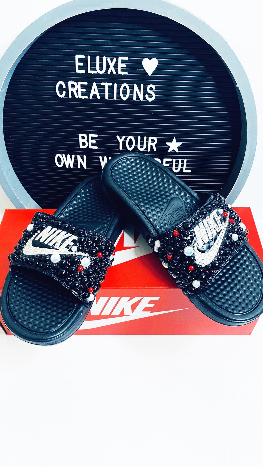 Bling Custom Slides for Women | Nike Slides With Rhinestones | Bling ...