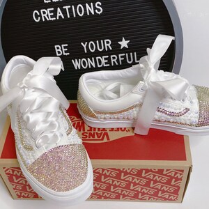 Vans Rhinestone Shoes, Custom Vans, Bling Wedding Vans, Wedding Custom ...