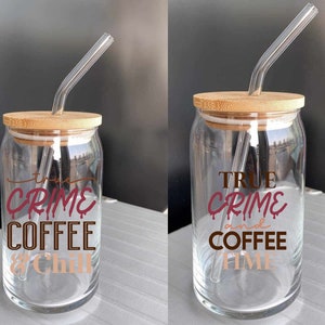 True Crime Coffee and Chill Coffee Libby Glass | Iced Coffee Cup Glass ...