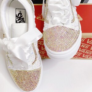 Vans Rhinestone Shoes, Custom Vans, Bling Wedding Vans, Wedding Custom ...
