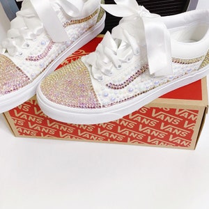 Vans Rhinestone Shoes, Custom Vans, Bling Wedding Vans, Wedding Custom ...