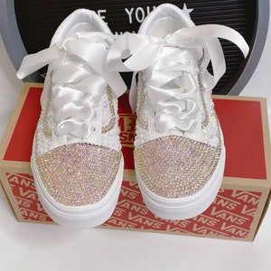 Vans Rhinestone Shoes, Custom Vans, Bling Wedding Vans, Wedding Custom ...